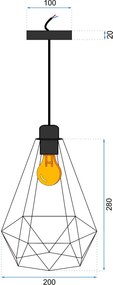 Toolight - Stropní lampa Reno 1xE27 180986, černá, OSW-00011