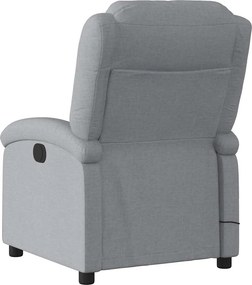 Elektrické masážní polohovací křeslo světle šedé textil 3204152