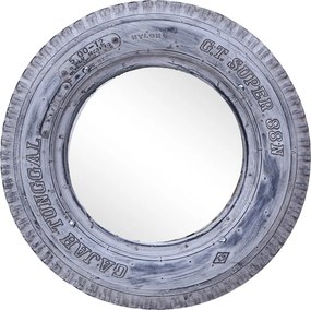 vidaXL Zrcadlo bílé 50 cm masivní recyklovaná pneumatika kaučuk [283935]