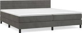 Box spring postel s matrací tmavě šedá 200x200 cm samet 3141384