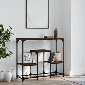 vidaXL Konzolový stolek 89,5 x 28 x 76 cm kompozitní dřevo [833384] Barva: hnědý dub