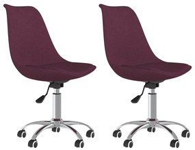 Otočné jídelní židle 2 ks fialové textil - Default Title