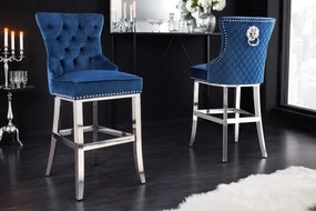 Barová židle Castle Deluxe královská modrá se lví hlavou/ 43214