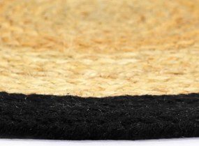 Prostírání 4 ks přírodní a černé 38 cm juta a bavlna 133856