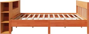 Postel s knihovnou bez matrace 200 x 200 cm masivní borovice 3323172