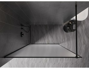 Mexen Kioto-XF, sprchová zástěna s rámem 150 x 202 cm, 10mm sklo námraza, černý profil, 800-150-104-70-30-X