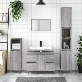 vidaXL Koupelnová skříňka 80 x 33 x 60 cm kompozitní dřevo [831658] Barva: šedá sonoma