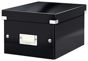 Černý kartonový úložný box s víkem 22x28x16 cm Click&amp;Store – Leitz