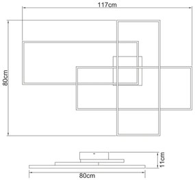 Globo 67227-100B - LED Stmívatelné stropní svítidlo GABRIEL LED/100W/230V + DO