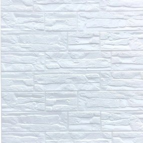 Samolepící pěnové 3D panely 0001, rozměr 700 x 770 mm, ukládaný kámen bílý, IMPOLTRADE