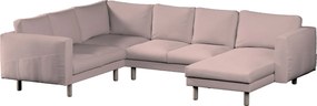 Potah na pohovku IKEA Norsborg rohová, 5-místná se šezlongem barva růžová látka pletený vzor