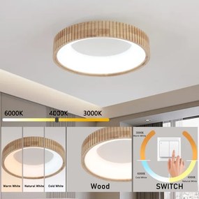 Brilagi - LED Stropní svítidlo FALCON WOOD MODERN LED/30W/230V pr. 45 cm dřevo