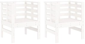 Zahradní židle 2 ks bílé 61,5 x 53 x 71 cm masivní borové dřevo,  825129
