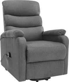 Zvedací masážní křeslo světle šedé textil 321246