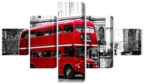 Vícedílný obraz Dvoupatrový Autobus V Londýně Nedostatek Nedostatek Přírodní plátno 200x120