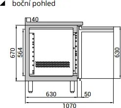 Tefcold GC74 LEFT (32365) - Chladicí stůl nerezový 4-dveřový 223 cm, bez pracovní desky