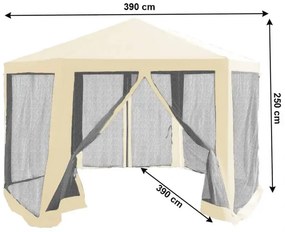 Tempo Kondela Stanový altán do zahrady RINGE TYP 2 3,9x2,5x3,9m - béžová / černá