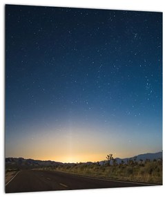 Obraz - Noční nebe nad cestou (30x30 cm)