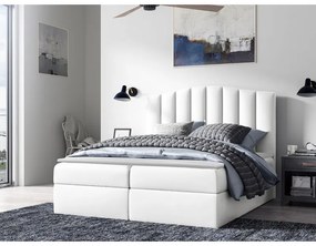 Kontinentální postel Beatriz, Rozměr postele: 160x200, Barva:: ekokůže Soft 017 (bílá)