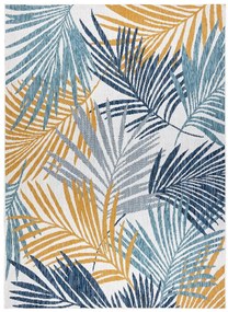 Dywany Łuszczów Kusový koberec Cooper Sisal Palm leaves 22258 ecru/navy – na ven i na doma - 200x290 cm