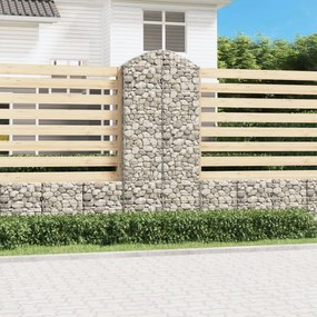 Klenutý gabionový koš 100 x 30 x 220/240 cm pozinkované železo 153431