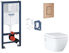 Grohe Rapid SL - Set předstěnové instalace, klozetu, sedátka SoftClose, tlačítka Skate Cosmopolitan a sady pro vhazování tablet, kartáčovaný Warm Sunset SANI11BB4161