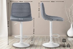 Bhm germany Barová židle Lex, textil, bílá podnož / šedá
