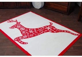 Kusový koberec Vánoční sobík krémový 133x190cm