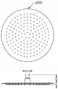 Mexen KAI, podomítkové rameno 40cm + sprchová hlavice 30cm, chrom, 79230-00 + 79211-00