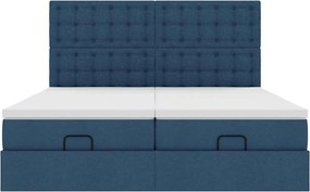Osmanský rám postele s matracíes modrá 180x200cm textil 3313740