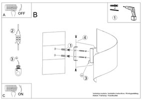 Nástěnné svítidlo Talassa, 1x černé kovové stínítko