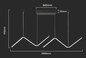 LED Solution Černé závěsné LED svítidlo designové 100cm 12W 6937