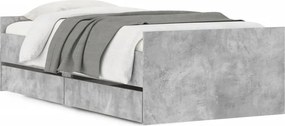 Rám postele se zásuvkami betonově šedý 75 x 190 cm Small Single 3207388