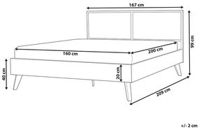 Ratanová postel 160 x 200 cm světlé dřevo MONPAZIER Beliani