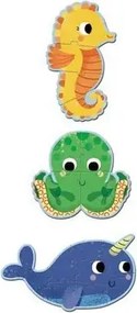 DJECO Puzzle V moři 3v1 / 4, 6, 9 dílků / od 2 let
