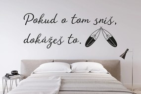 Lepy.cz Samolepka na zeď Pokud o tom sníš Velikost (šířka x výška): 40x15cm, Barevná varianta: Bílá