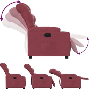 Elektrické polohovací křeslo vínové textil 3206630