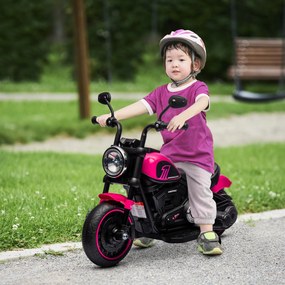HOMCOM Dětská elektrická motorka s odnímatelnými tréninkovými koly, dětská motorka pro 1,5-3 roky, elektrické vozidlo v růžové barvě | Aosom.de