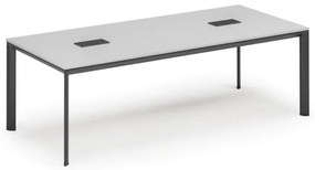 Stůl INVITATION 2400 x 1200 x 740, bílá + 2x stolní zásuvka TYP I, černá
