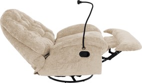 Luxusní otočné křeslo, houpací, béžová, DELMOR