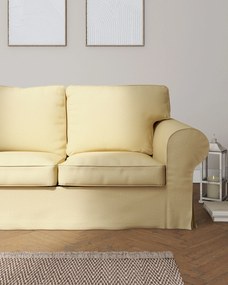 Potah na pohovku IKEA  Ektorp 3-místná, rozkládací STARÝ MODEL PIXBO barva krémová látka lesklé, pletený vzor