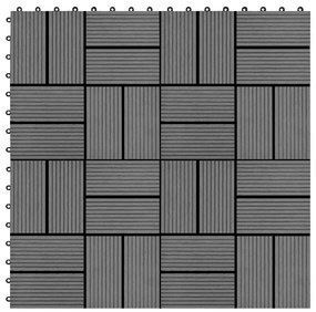 Terasové dlaždice z dřevoplastu 11 ks 30 x 30 cm 1 m² šedé - Default Title