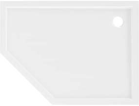 Mexen Flow Slim, pravostranná pětiúhelníková sprchová vanička 90 x 80 cm, bílá lesklá, 46P108090R