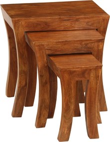 Sada hnízdových stolků 3 ks masivní akácie 50x35x50 cm hnědá 246101