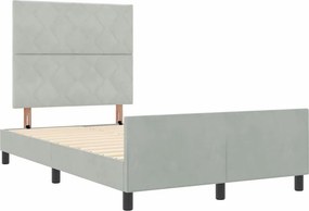 Postel s boxspringem s čelo Světle šedá 120 x 190 cm samet 3344993