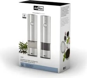 ADHOC Sada mlýnků na sůl a pepř i.Mill / Nerezová ocel / USB-C nabíjen