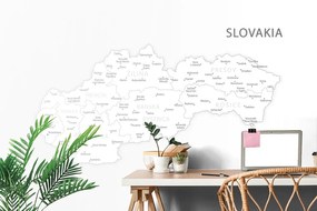 Samolepiaca tapeta mapa Slovenska v čiernobielom