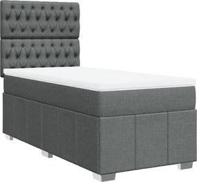 Box spring postel s matrací tmavě šedá 90x190 cm textil 3291531