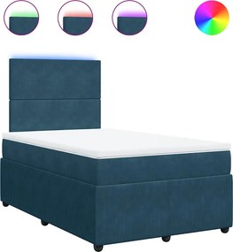 Box spring postel s matrací modrá 120 x 190 cm samet 3294584