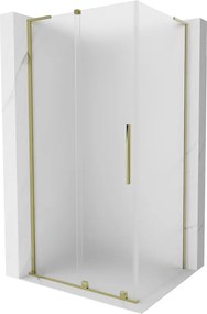 Mexen Velar L, sprchový kout s posuvnými dveřmi 120 x 100 cm, 8mm sklo námraza, zlatá lesklá, 871-120-100-33-50